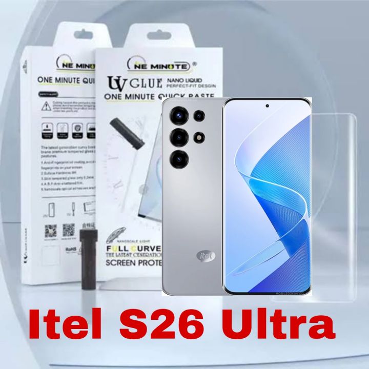 UV Glue Curved Tempered Glass Screen Protector For Itel S26 Ultra ...