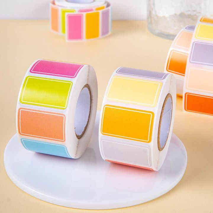 500Pcs/Roll Color Blank Label Stickers Waterproof Self-adhesive Labels ...