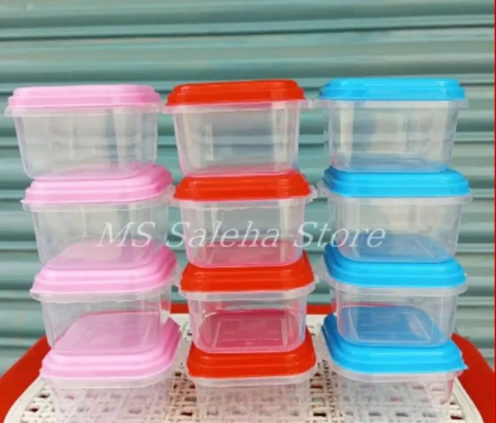 Square Shaped Plastic Mini Box 12 Pieces- 120ml | Daraz.com.bd