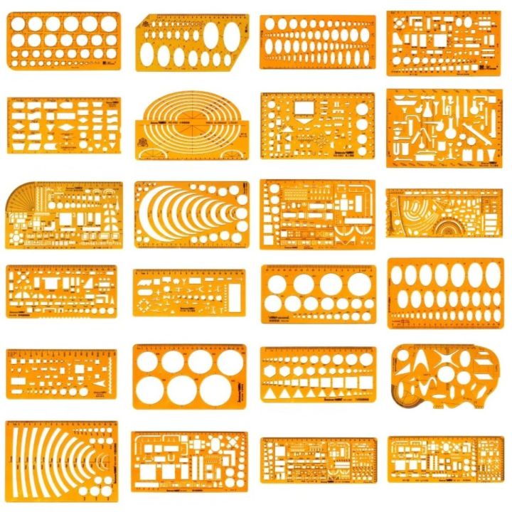 Architectural Drafting Template Set - Round & Oval Shapes, Resin Design ...