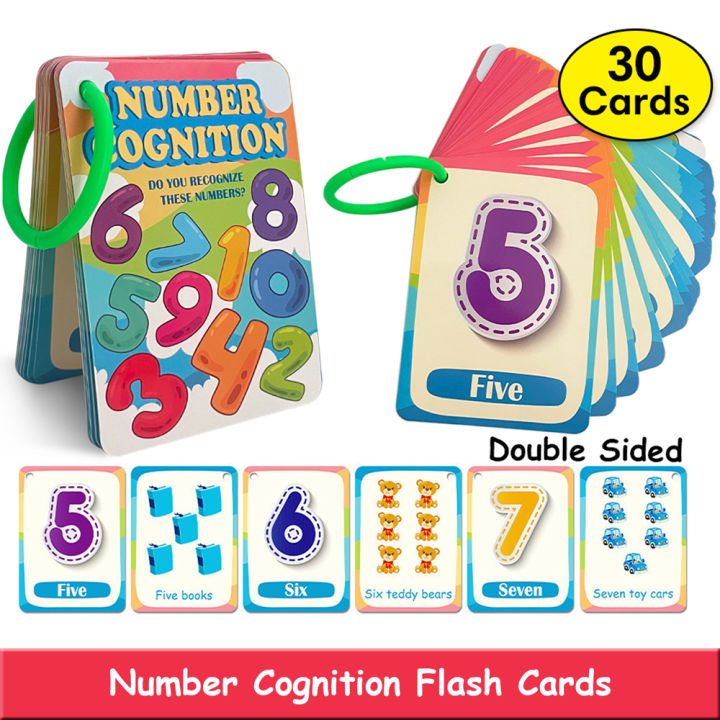 30Pcs Math Numbers Learning Cards for Kids Preschool Addition ...