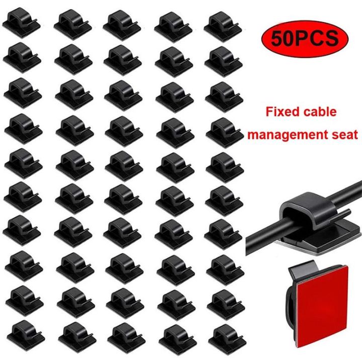 50pcs Car Cable Clips Self-Adhesive Cord Management Wire Holder ...