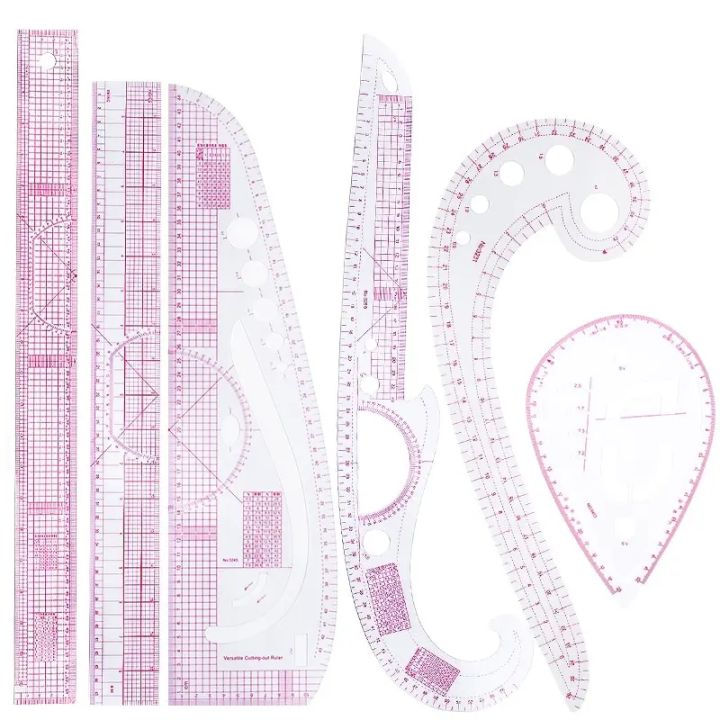 6-Piece French Curve Ruler Set - Flexible Tailoring Templates for ...