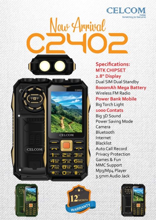 CELCOM C2402 MOBILE BIG BETTERY 8000 MAH (Withpower bank) | Daraz.com.bd