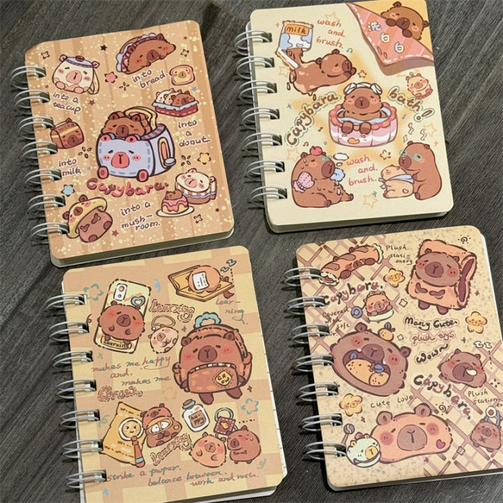random 1pc Cartoon Capybara A7 Coil Notebook Mini Pocket Stationery ...