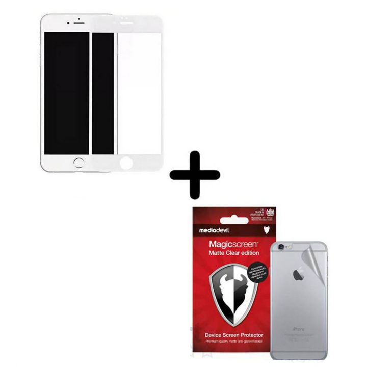 Apple iPhone 6 Screen Protector 9D Tempered Glass + Matte Back Skin - 2 ...