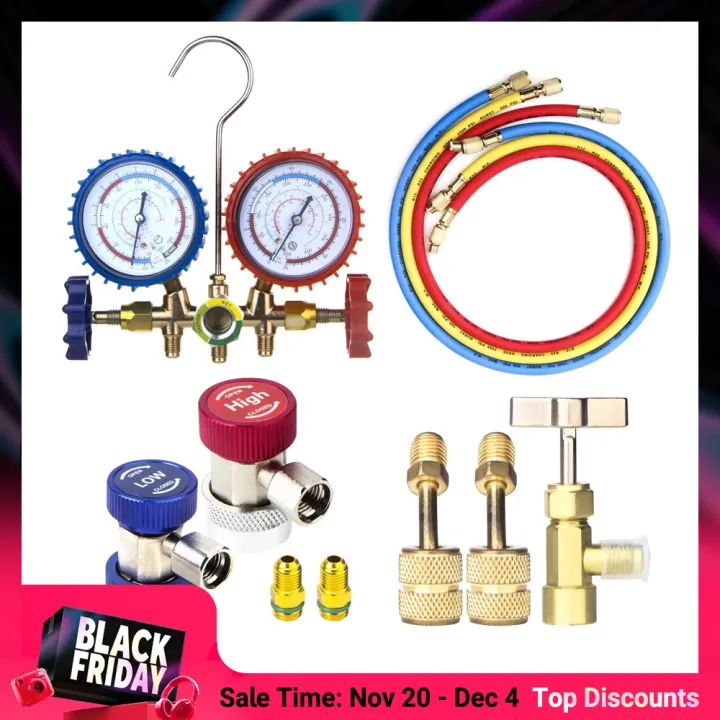 Refrigerant Air Conditioning Tools AC Diagnostic Manifold Gauge Set ...