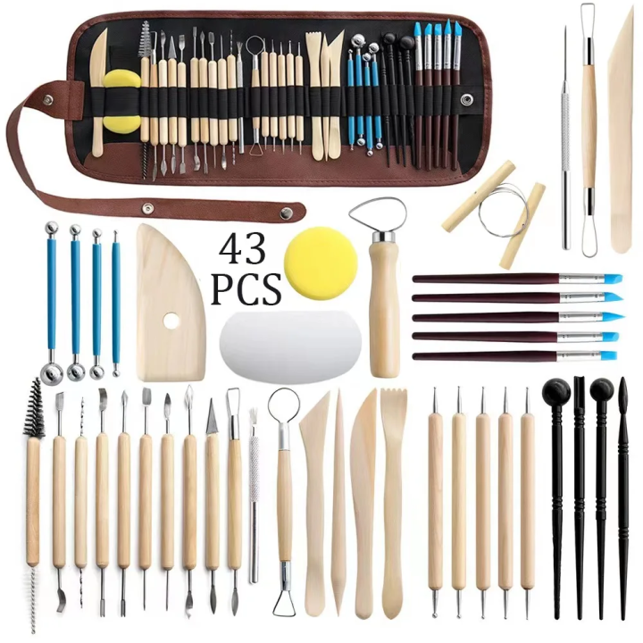 Pottery Clay Sculpting Tools Kit 8-61 Pcs/Set, Ceramic Wax Clays Carving Tools for Art Craft ...