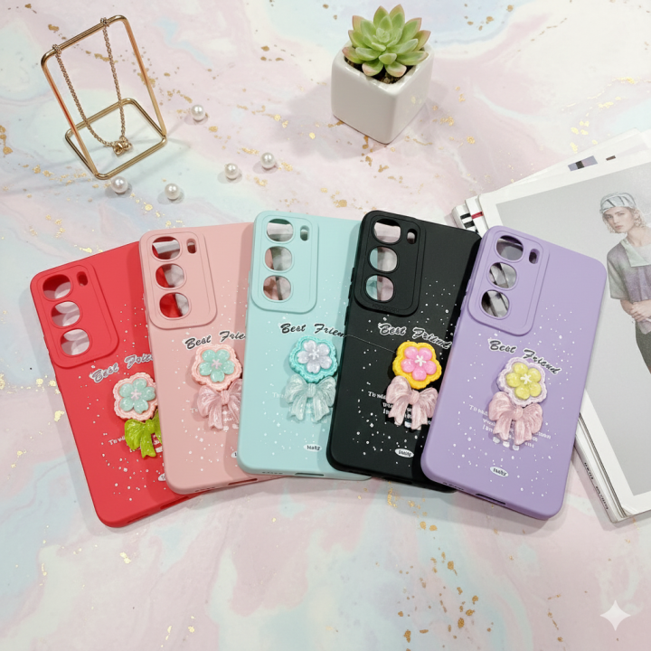 Vivo Y19s Glitter Flower Design Mobile Shell Premium Fancy Back Casing ...