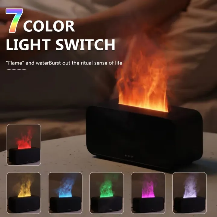 Humidifier Flame Aromatherapy Diffuser Can Add Essential Oils 7 Colours ...