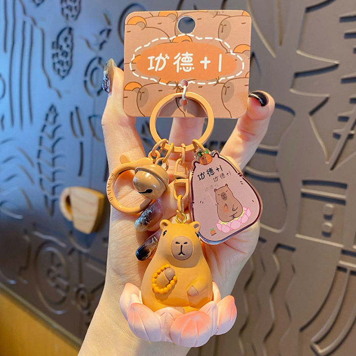 Lovely Cartoon Resin Capybara Keychain Funny Take A Bath Capybara ...