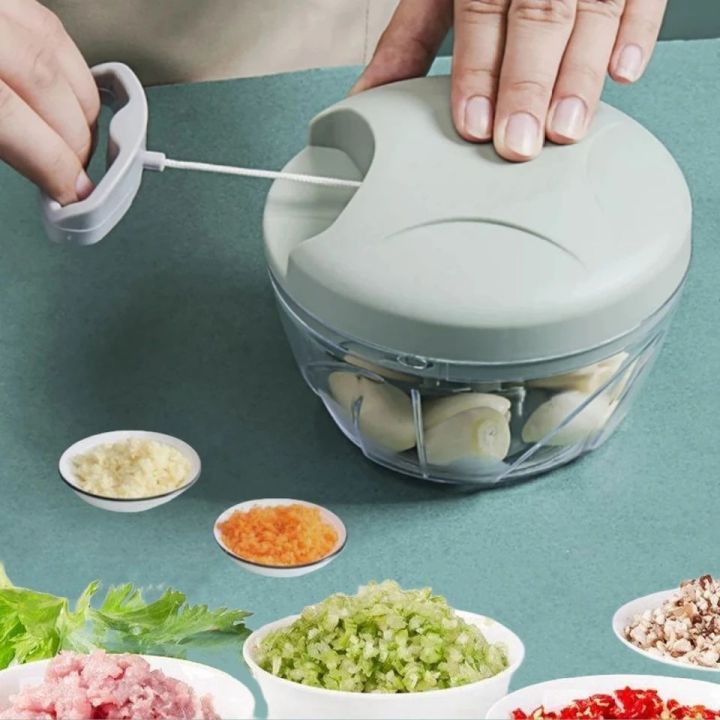 Mini Hand Chopper Speedy Chopper 3 Blade Vegetable Fruits Crusher ...