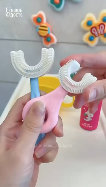 Silicone 360° U-Shaped Toothbrush for Kids Baby Toddlers (2-6Y) | Soft ...
