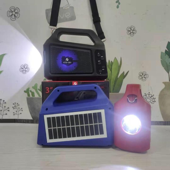Solar Power KTS 1251 Wireless Portable Speaker 3"inch Speaker With ...