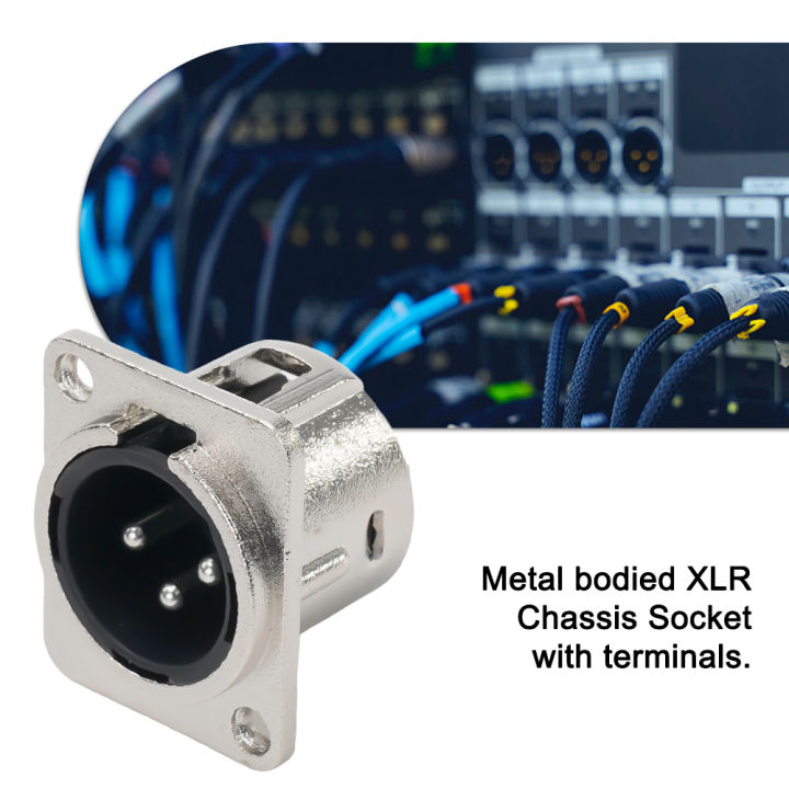 3Pin XLR Socket Male Female Panel Mount Chassis Socket Mic Jack Audio ...