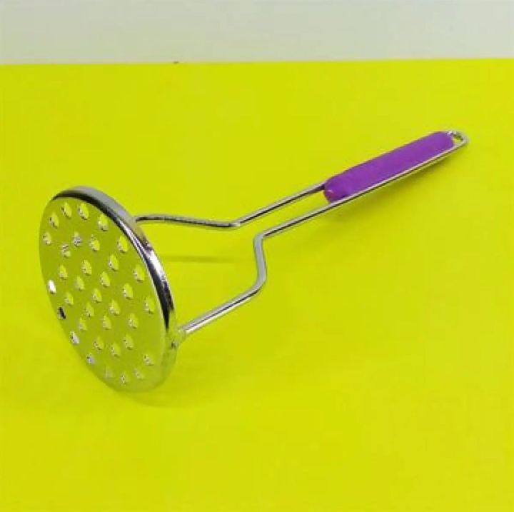 Stainless Steel Pusher Potato Masher With Broad Mashing Plate For ...