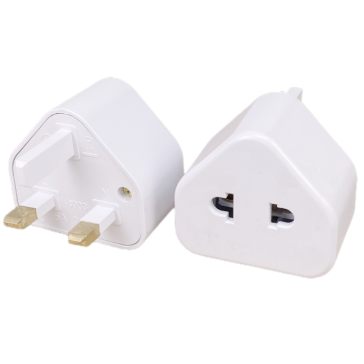 EU US 2 Pin To UK 3 Pin Plug AC Universal Adapter Travel Converter ...