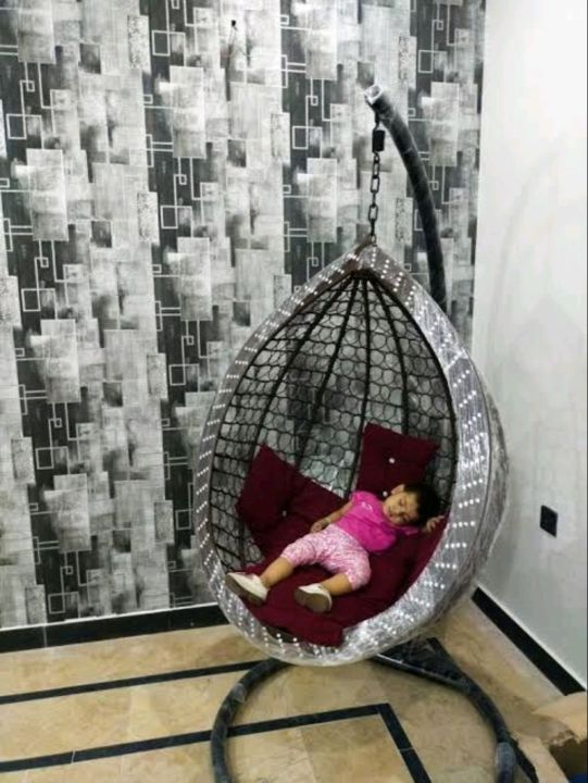 Jhoola Swing Chair with Stand, Cushion Set - Hanging Jhoola Swing chair ...
