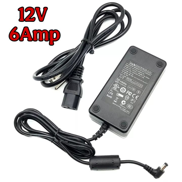 12V 6A Power Supply, AC Adapter 100-240V 50-60hz 12V 72W Power Adapter ...