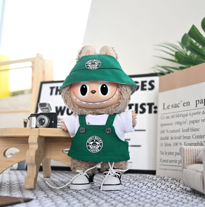 For/cloth Labubu Coffee Work Clothes Set Cute Strap Skirt Labubu ...