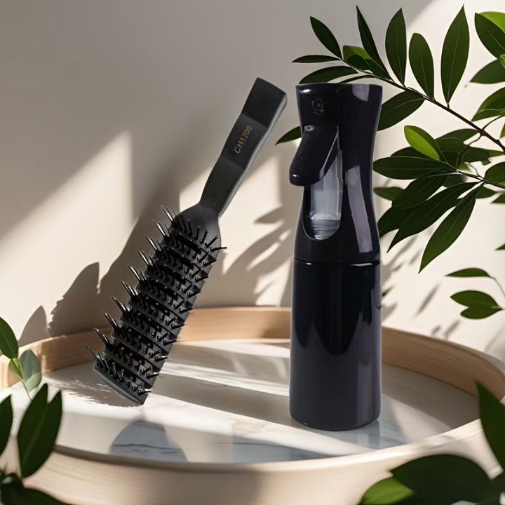 Spray bottle comb set, 200ml spray pot, ribbed big curved comb ...