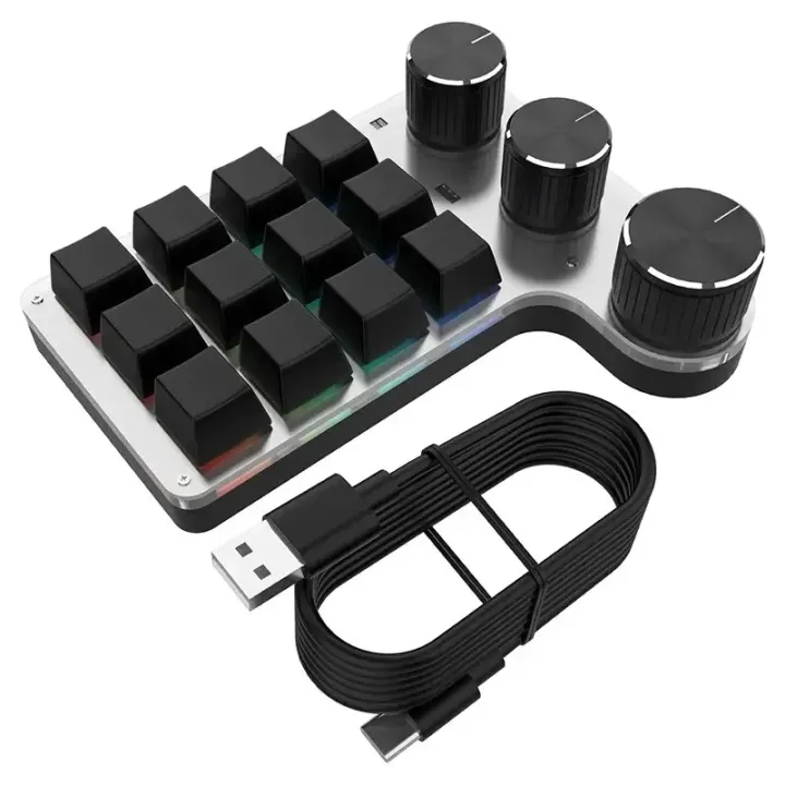 Mini Bluetooth Programming Macro Custom 3 Knob Keyboard RGB 12Key Copy ...