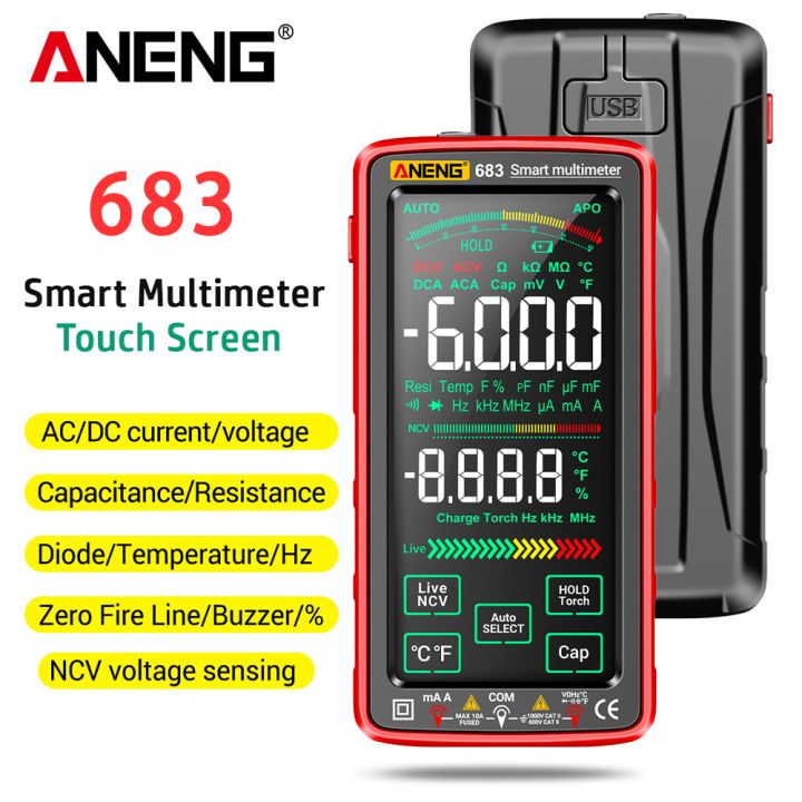 ANENG 683 Smart Multimeter High-end Touch 6000 Counts Multimetro Test ...