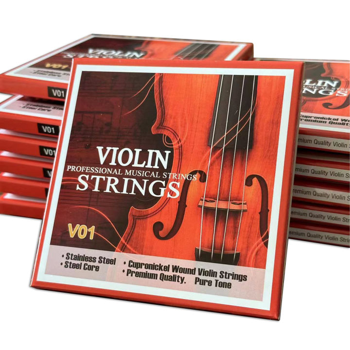 Violin Strings Universal Full Set (G-D-A-E) Steel Core Cupronickel Wound Fiddle String Medium ...