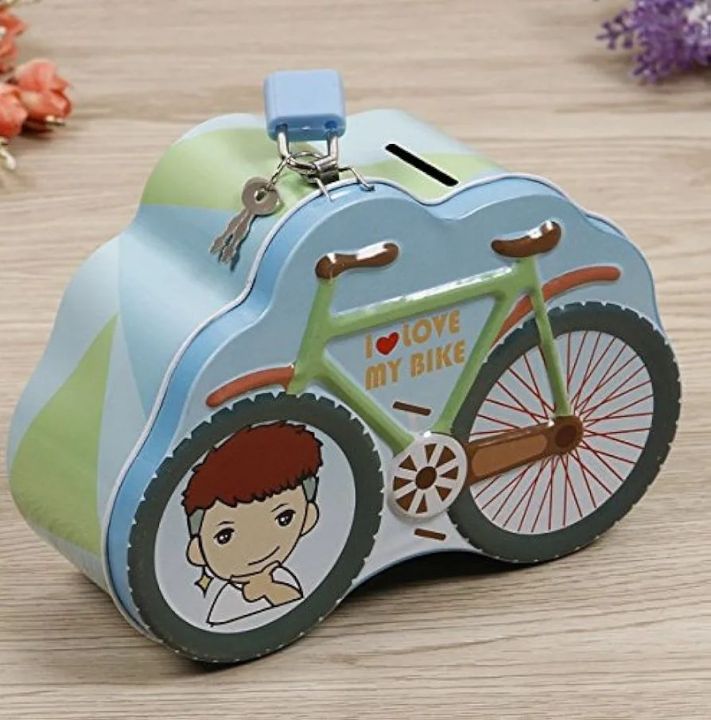 Metal Bicycle Piggy Bank Home Decor Craft Figurines Kids Gift ELG 001 ...