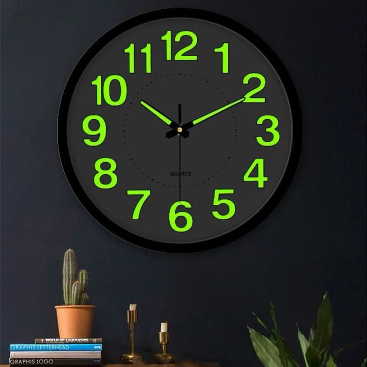 Creative Luminous Wall Clock Plastic Clocks Wall Home Decor Modern ...