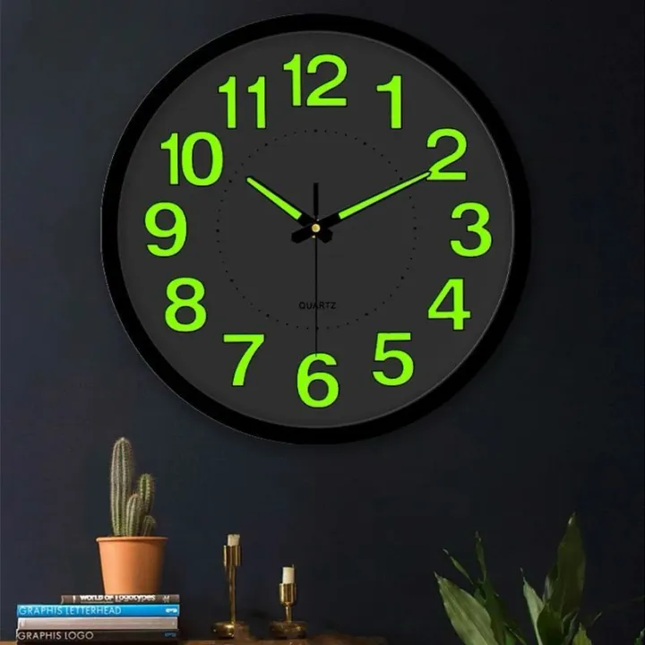 Creative Luminous Wall Clock Plastic Clocks Wall Home Decor Modern ...