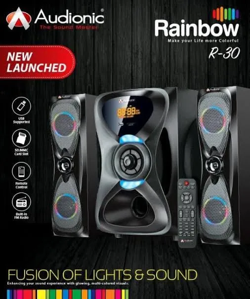 Audionic Rainbow R30 Subwoofer Speaker High Sound with 8 inch Subwoofer ...