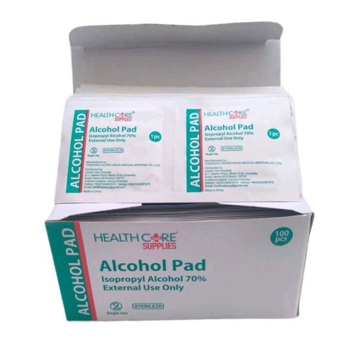 100 Alchol Swabs 70% Isopropyl for disinfection purposes - china | Daraz.pk