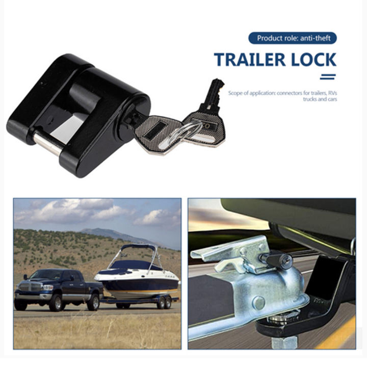 Anti-theft Trailer Hitch Lock Trailer Coupler Padlock Hook Lock Tongue ...