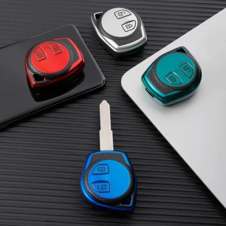 TPU Car Key Case Cover for Suzuki SX4 Swift Liana Vitara Jimny Alto Ignis Esteem 2 Buttons Auto ...