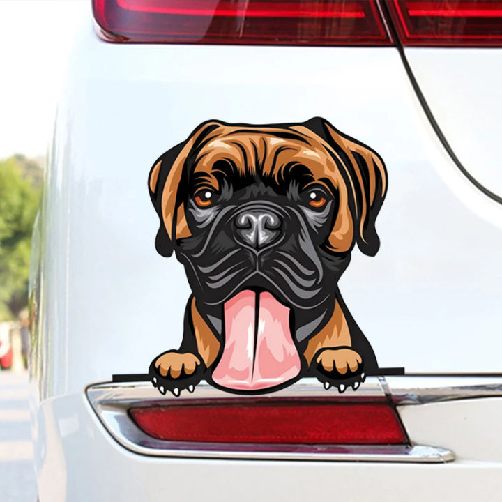 JT177# Smiling Boxer Vinyl Decal - Dog Breed Bumper Sticker - For ...