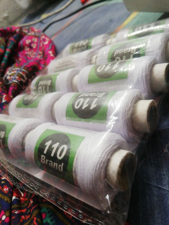 white sewing thread reel pack of 5 big size | Daraz.pk