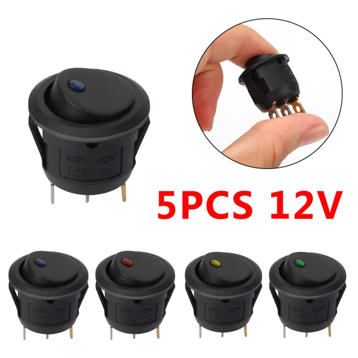 Round Rocker Dot Switch Luminescence Toggle Switches Car Pushbutton ...