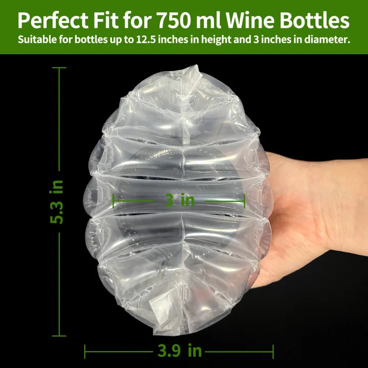 Wine Bottle Travel Protector Bags 10 Pack Inflatable Bubble Cushioning ...