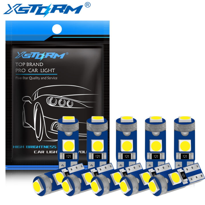 10Pcs T5 Led Bulb W3W W1.2W Led Canbus Car Interior Lights Dashboard Warming Indicator Wedge ...