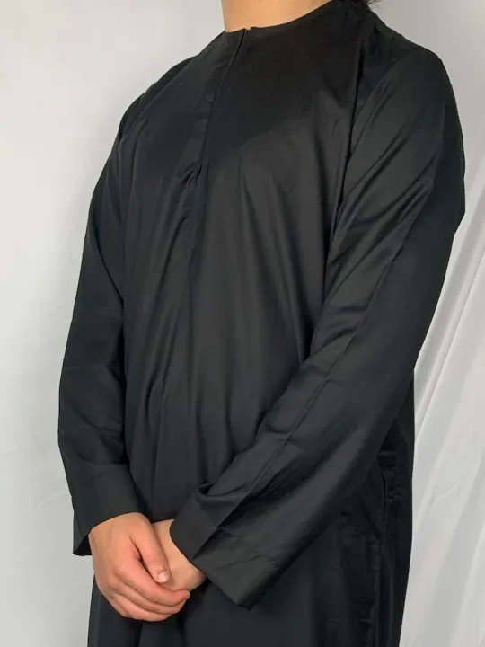 Black Man's Arabic thobe jhuba brand stitch premium quality stuff ...