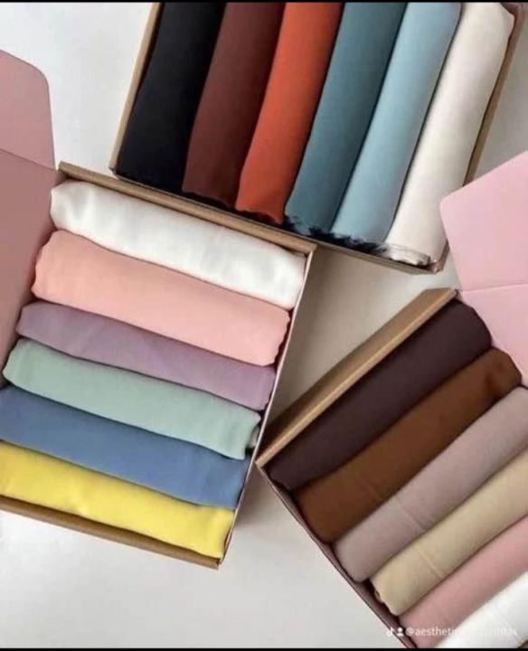 Georgette Chiffon Hijab Scarf, Free Size, Multi-Color Plain Shawl ...