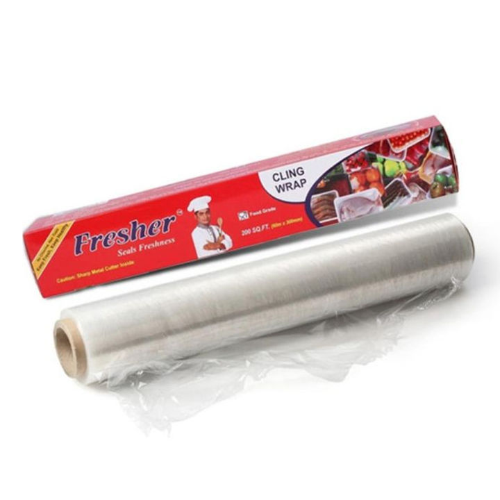 Fresher Plastic Stretch Clear Food Grade Vinyl Film Wrapper Roll - Keep ...