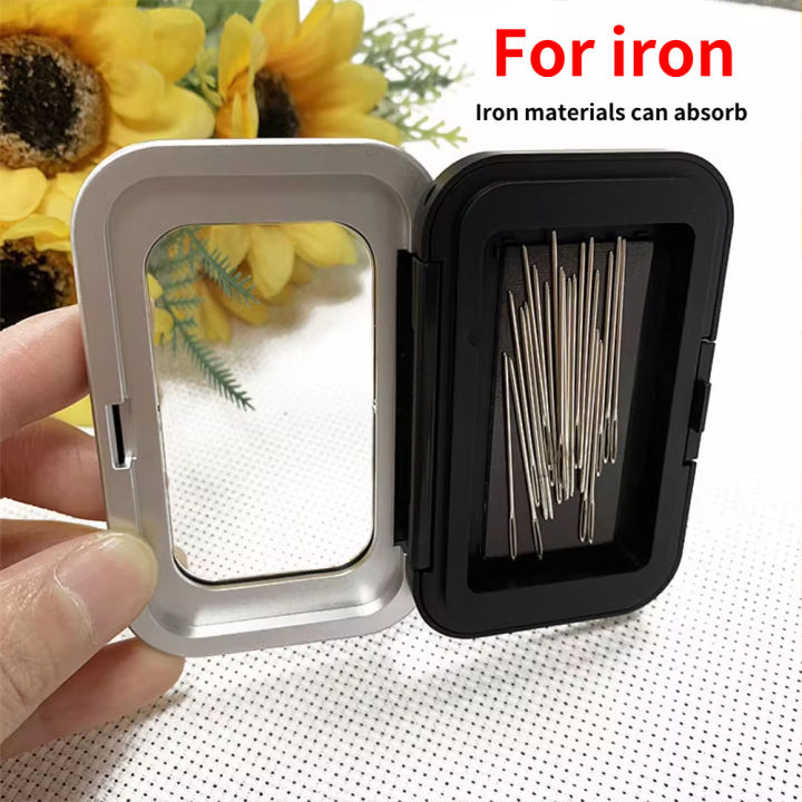Black Rectangle Sewing Needle Storage Case Magnetic Embroidery Needles ...
