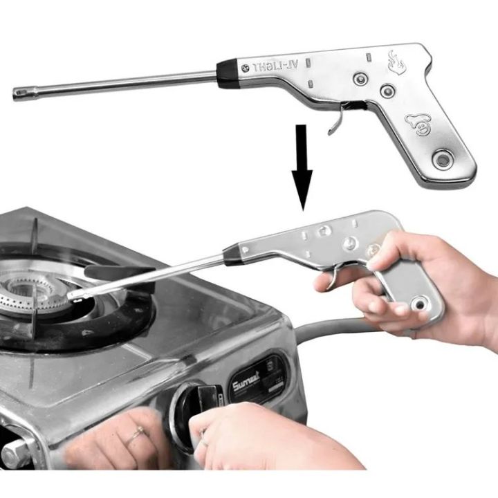 Original Pistol-Shape Kitchen Gas Stove Lighter - Silver (Made in Japan ...