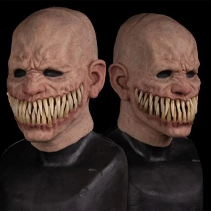 Cosplay Creepy Monster Big Mouth Teeth Chompers Latex Masks Halloween ...