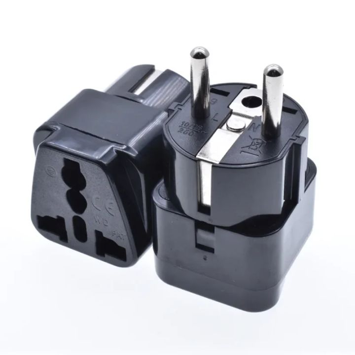 Universal To EU Plug Adapter 10A/16A Schuko Round 2 Prongs Type E ...