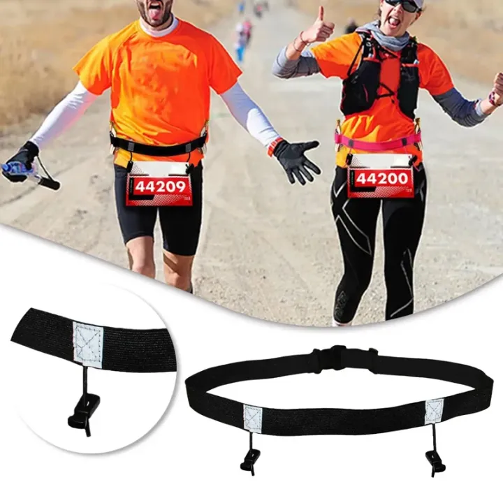 Running Race Number Belt Waist Pack Bib Holder For Triathlon Marathon ...