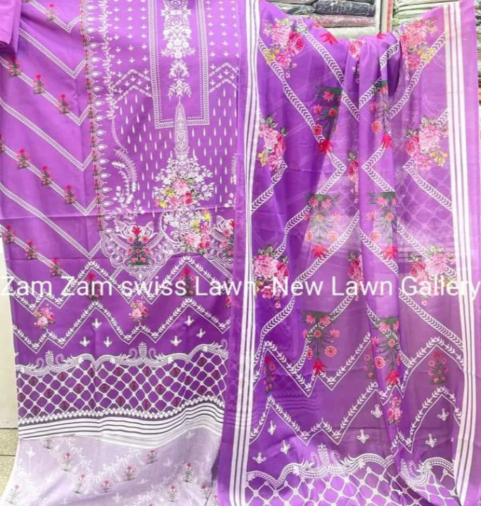 zam zam switch loan (pure cotton) unstitched three piece | Daraz.com.bd