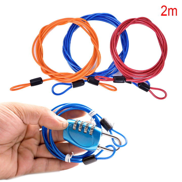 2Meters Bike Security Double Loop Cable Strong Braided Steel For Chain ...